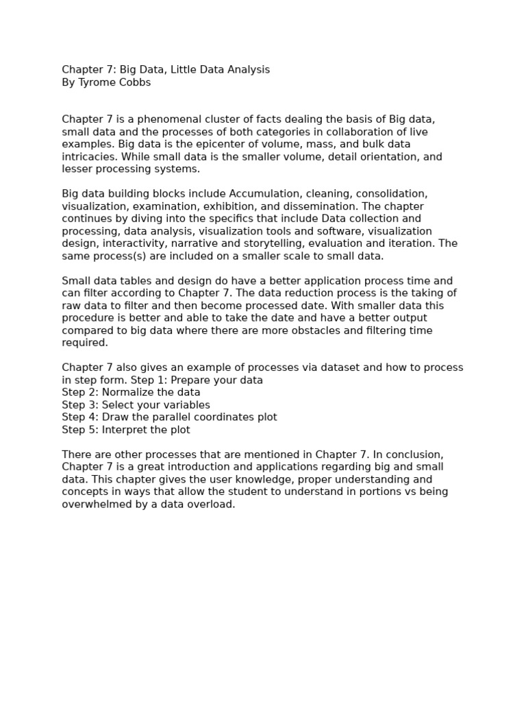 Chapter 7, Big Data Small Data | PDF