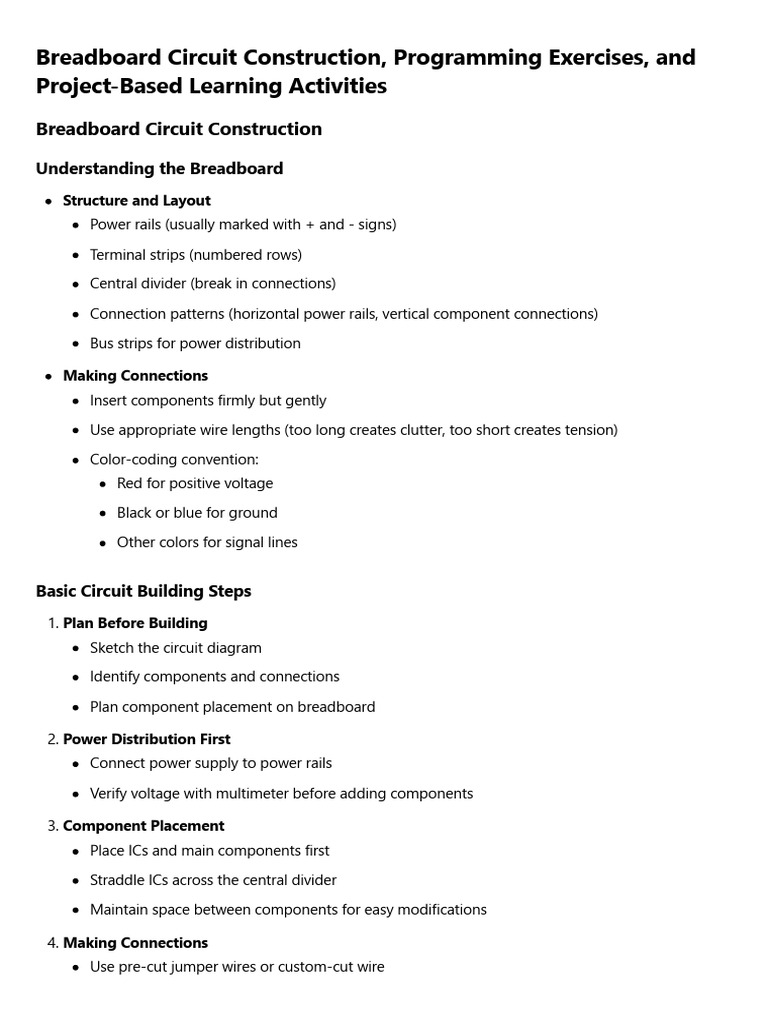 Breadboard Circuit Construction, Programming Exercises, and Project ...