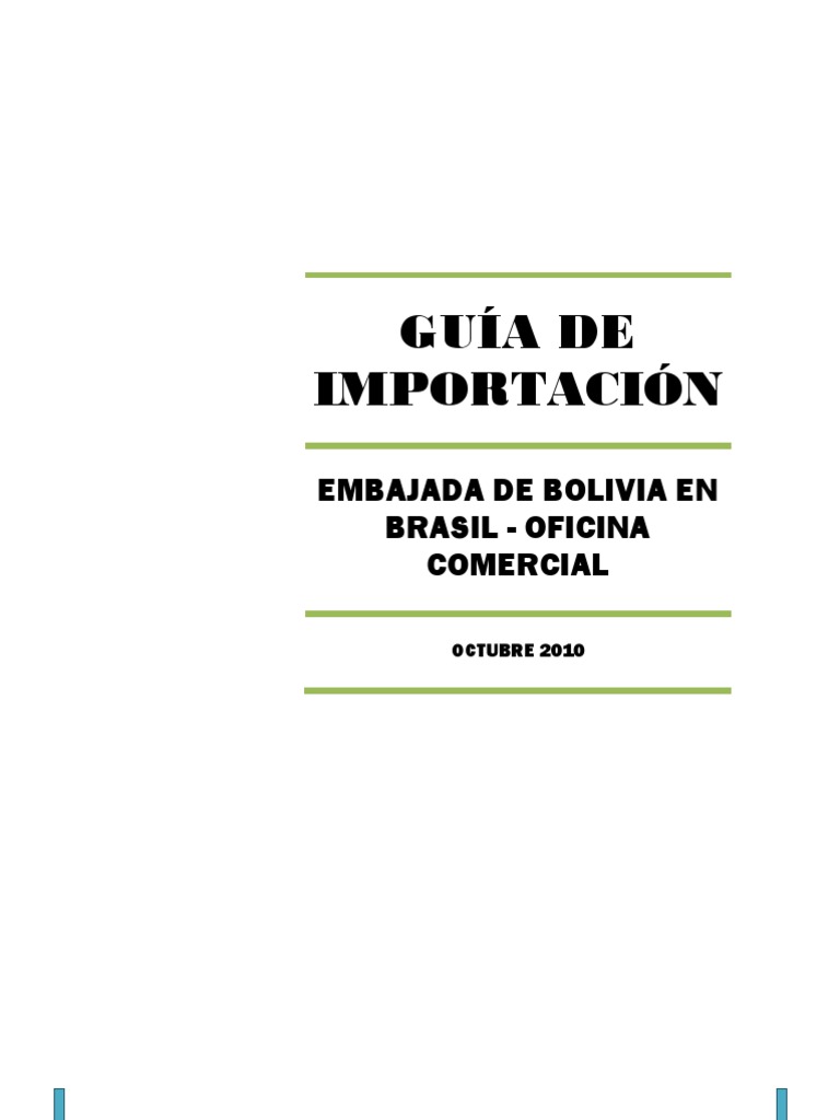 Guia de Importacion Bolivia | PDF | aduana | Impuestos