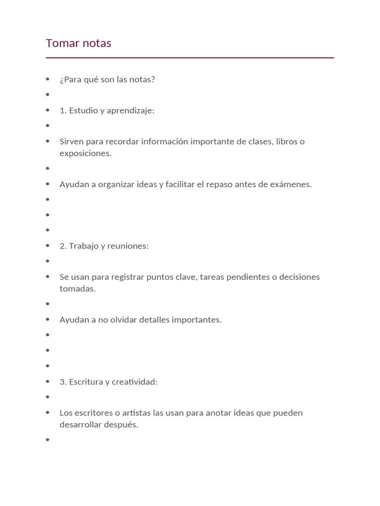 Usos de Notas en Estudio y Trabajo | PDF