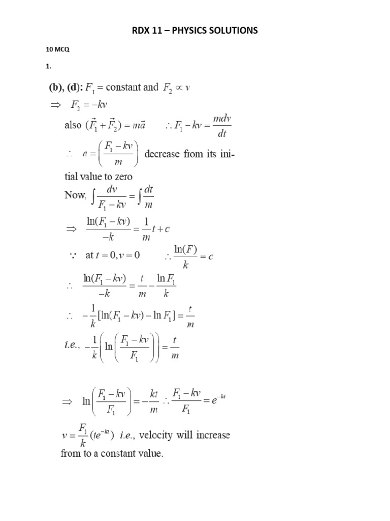 RDX 11 - Solutions (Xii) - 08-05-2024 | PDF