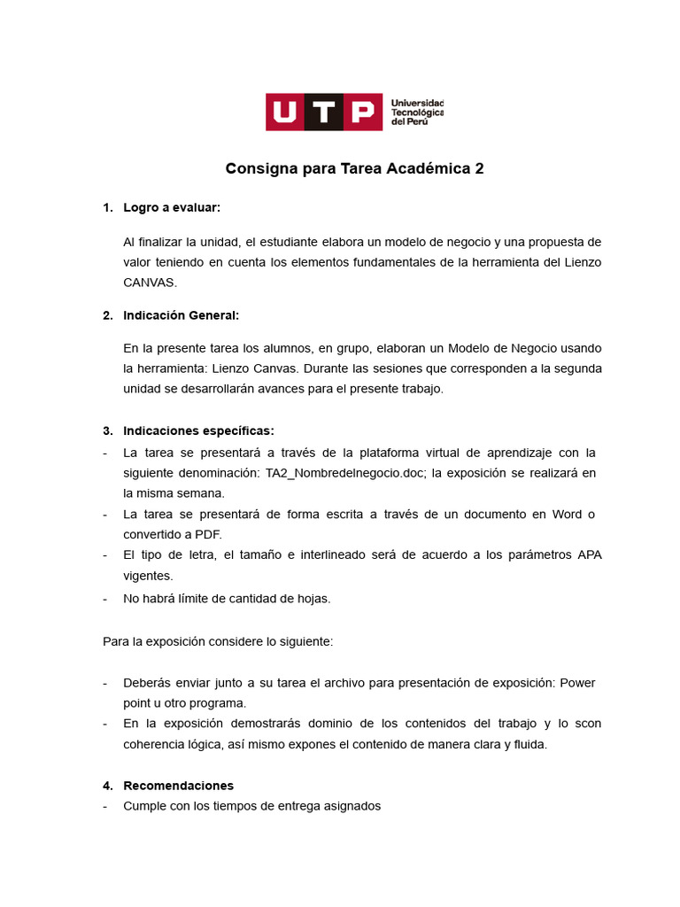 Ta2 - Indicaciones y Rúbrica - An30 - V5 | PDF