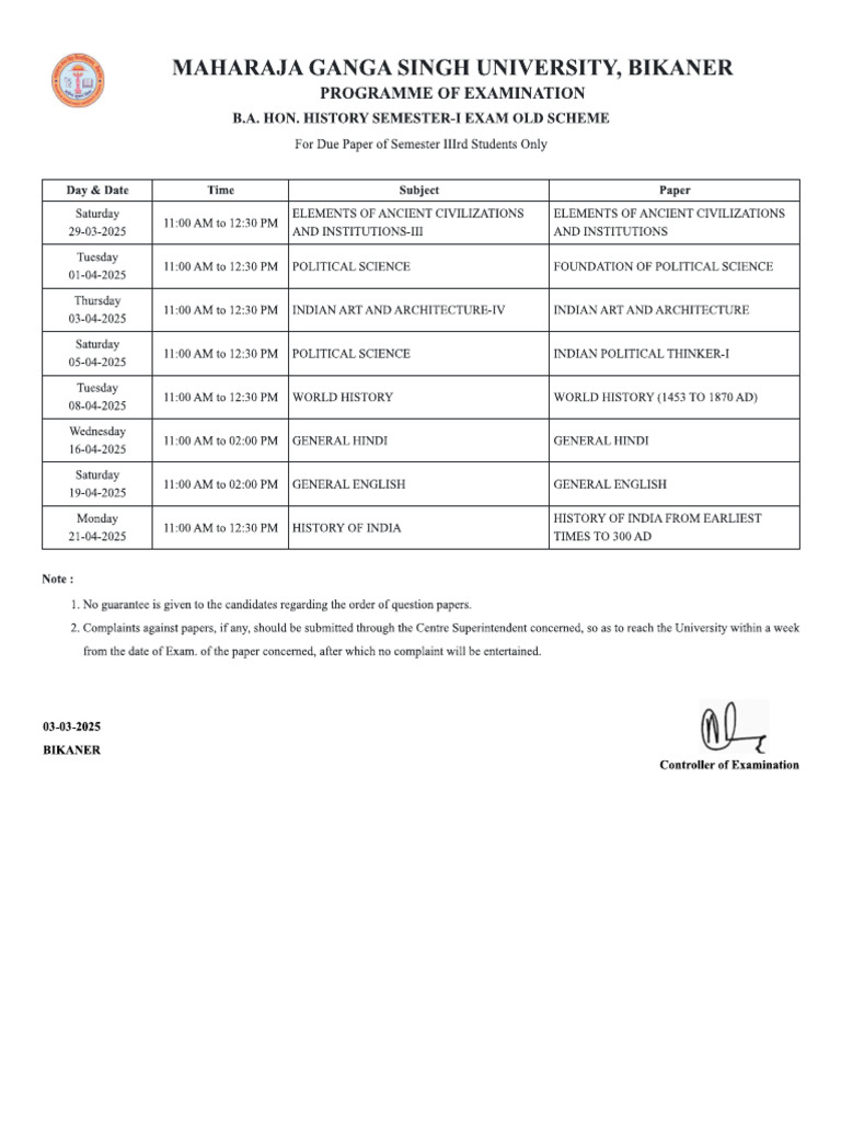 B A HONS HISTORY Sem I - Due - Paper | PDF