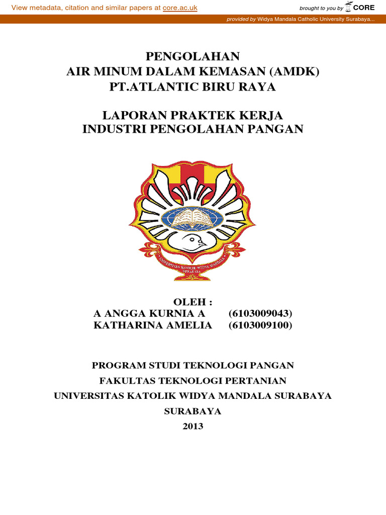 Proses Produksi AMDK di PT. Atlantic | PDF