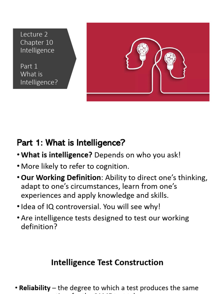 Chapter 10 Intelligence Fall 2025 - S | PDF | Intelligence Quotient | Wechsler Adult ...