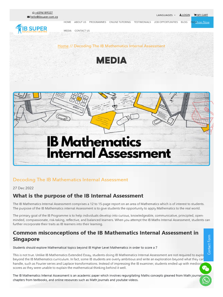 Understanding IB Math Internal Assessment | PDF | Mathematics ...