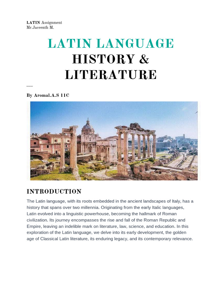 History of the Latin Language | PDF | Ovid | Virgil