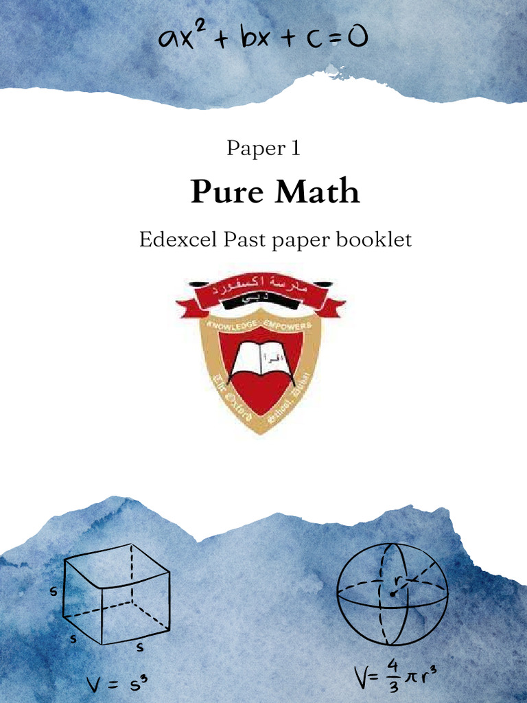 As-8MAO Pure Math Past Papers | PDF | Mathematics | Tangent
