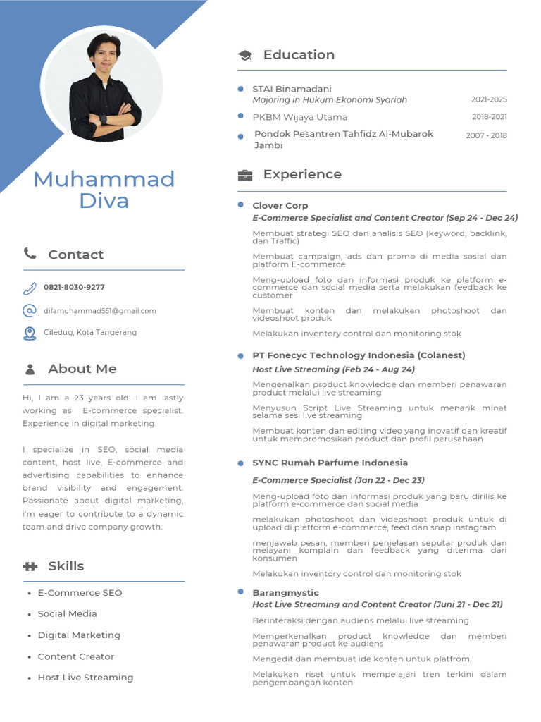 CV - Muhammad Diva | PDF