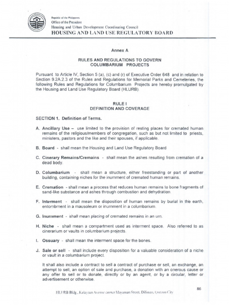 Irr Columbarium & Funeral Establishment | PDF