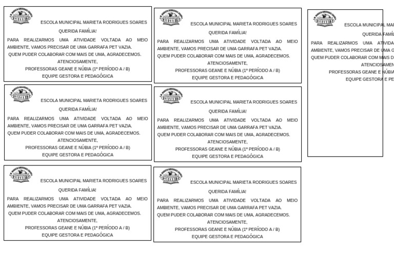 Bilhete Trazer Garrafa Pet | PDF