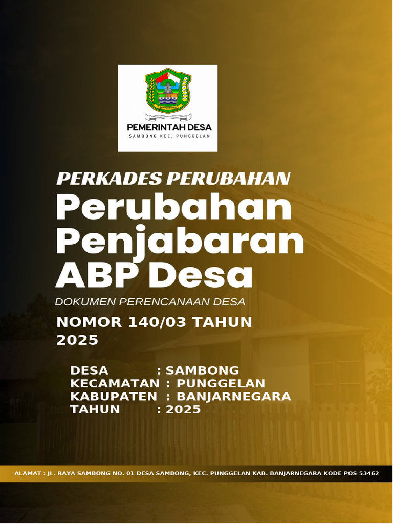 Perkades Perubahan Penjabaran APB Desa 2025 | PDF