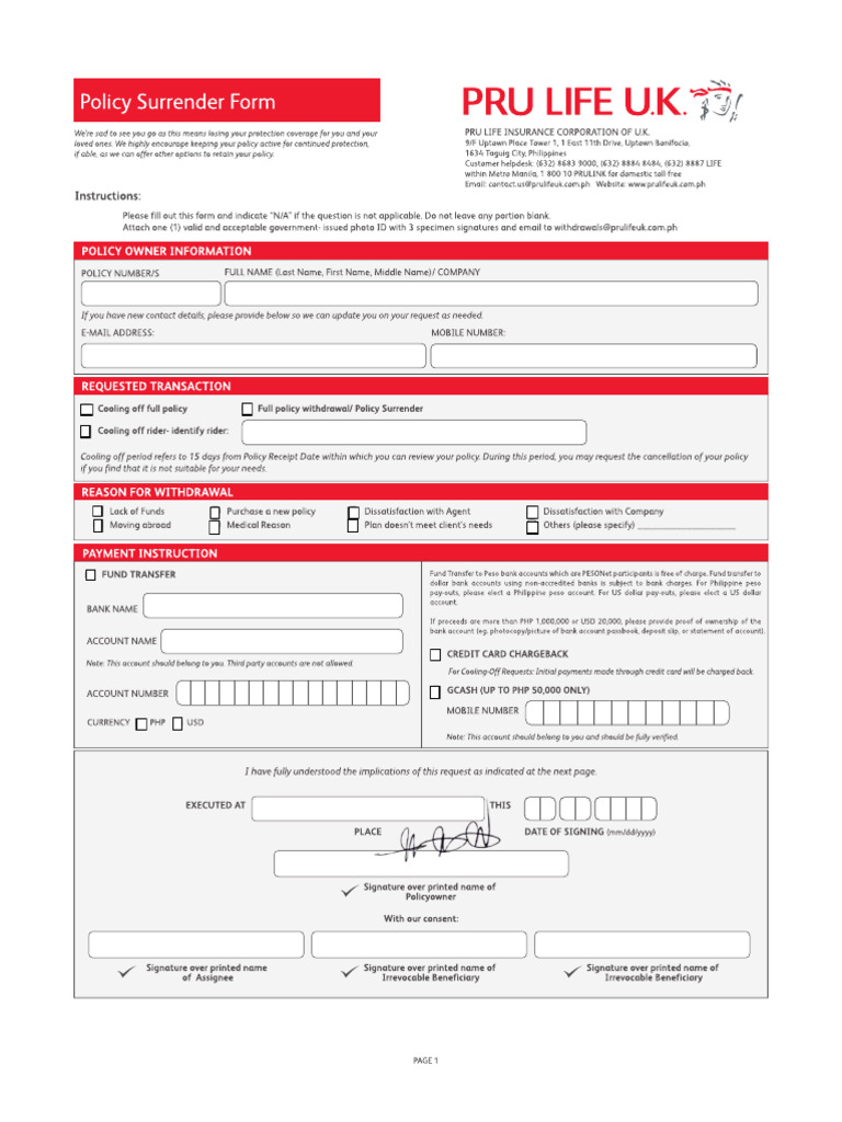 02-Policy-Surrender-Form | PDF