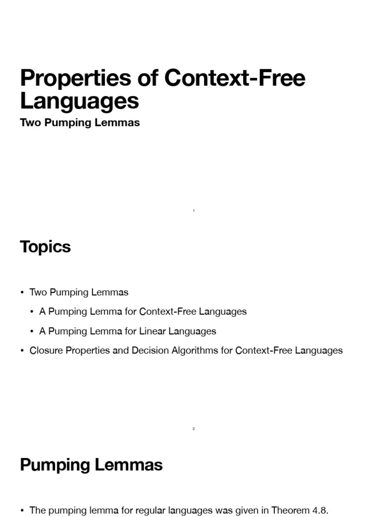 10 Context-Free Properties | PDF | Theoretical Computer Science | Formalism (Deductive)