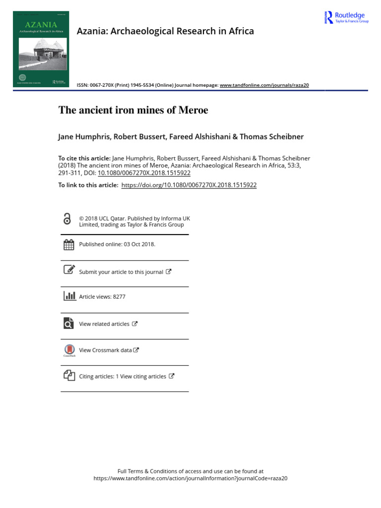 The Ancient Iron Mines of Meroe | PDF | Materials