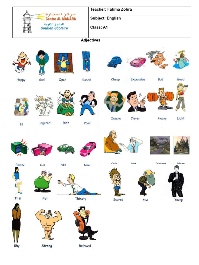 ADJECTIVES verb to be exercise | PDF | Morphology | Language Families