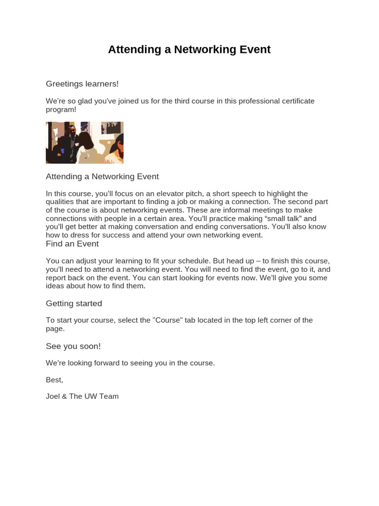 Mastering Networking Events Skills | PDF | Conversation | Communication
