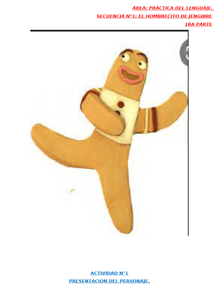 Actividades sobre El Hombrecito de Jengibre | PDF