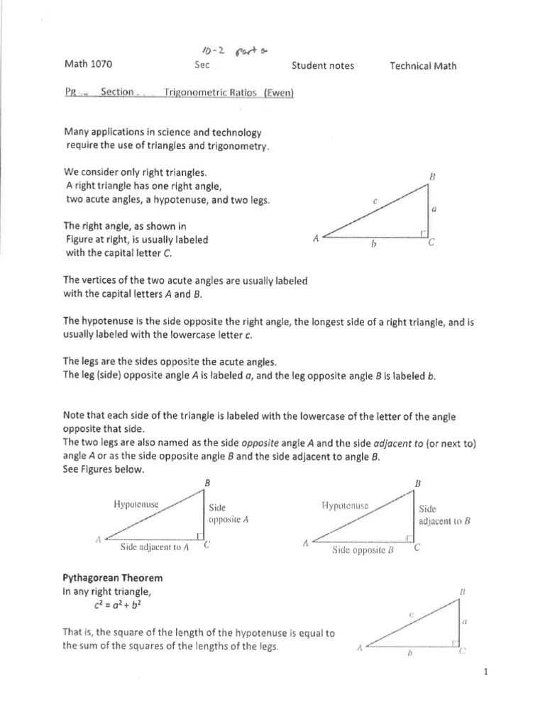 Math1020 Blank Class Notes Sec10-2 Part1 TuTh Fa24 | PDF