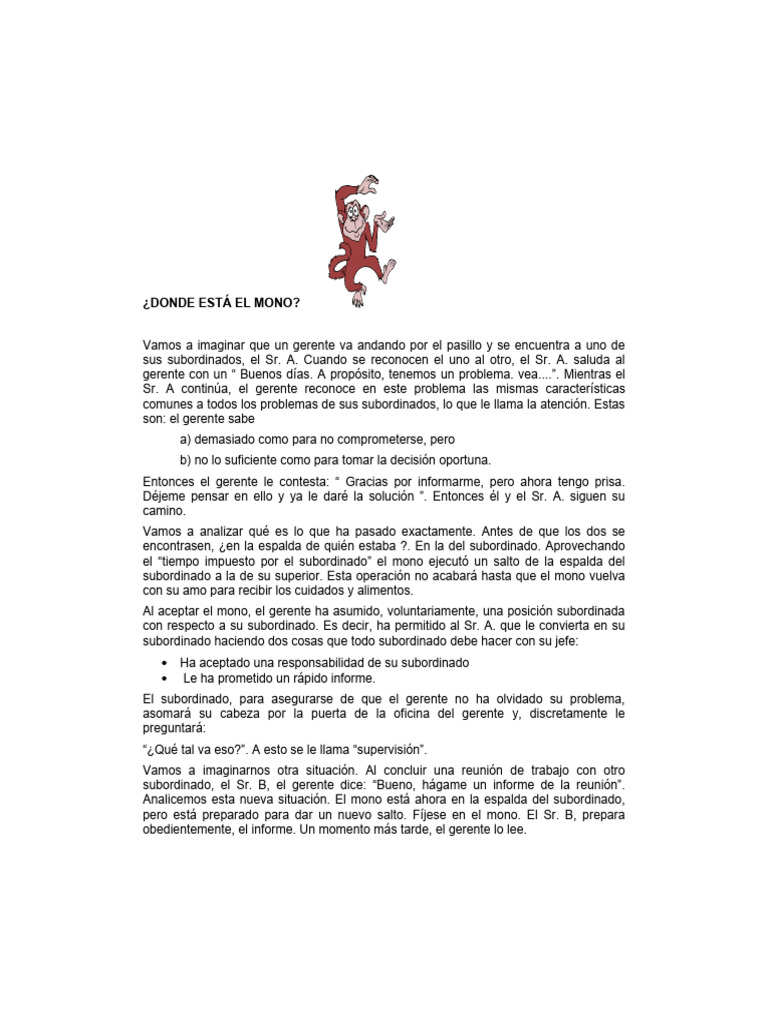 Quien Tiene El Mono | PDF