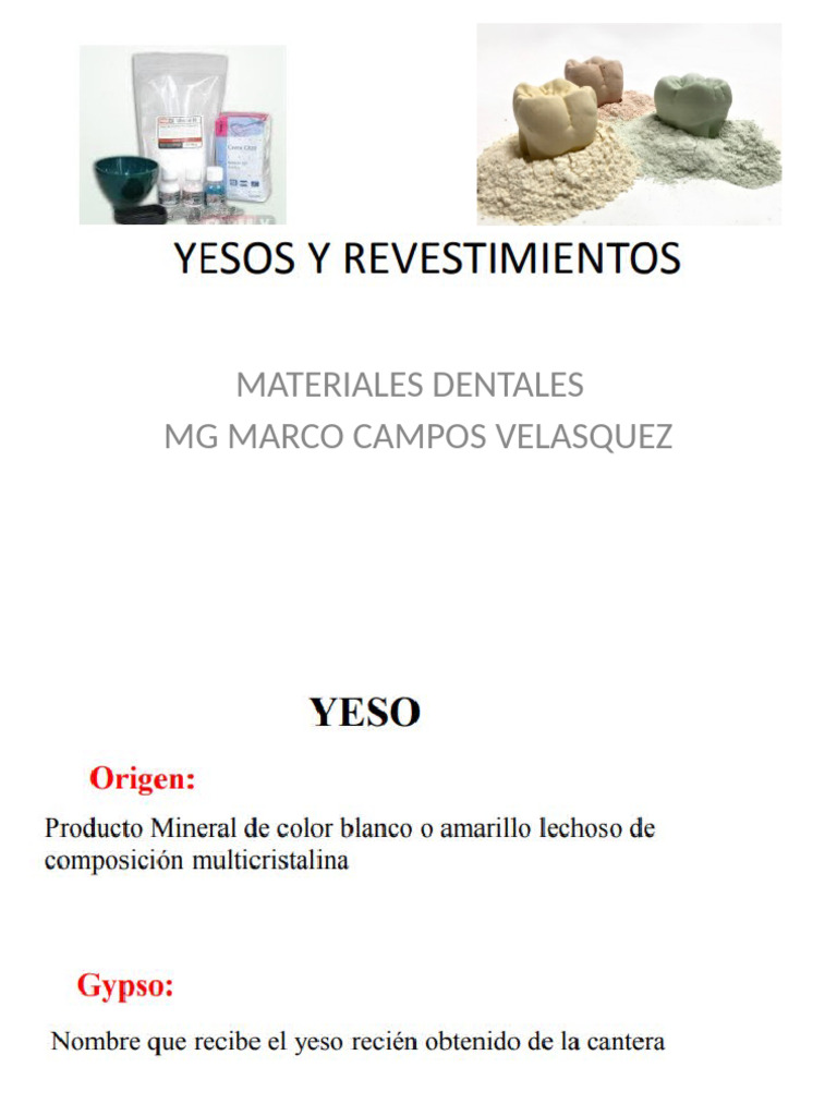 Yesos Dentales | PDF | Yeso | Yeso