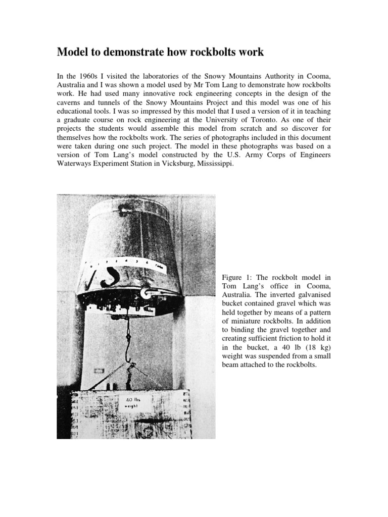 15 Model To Demonstrate How Rockbolts Work | PDF | Technology & Engineering