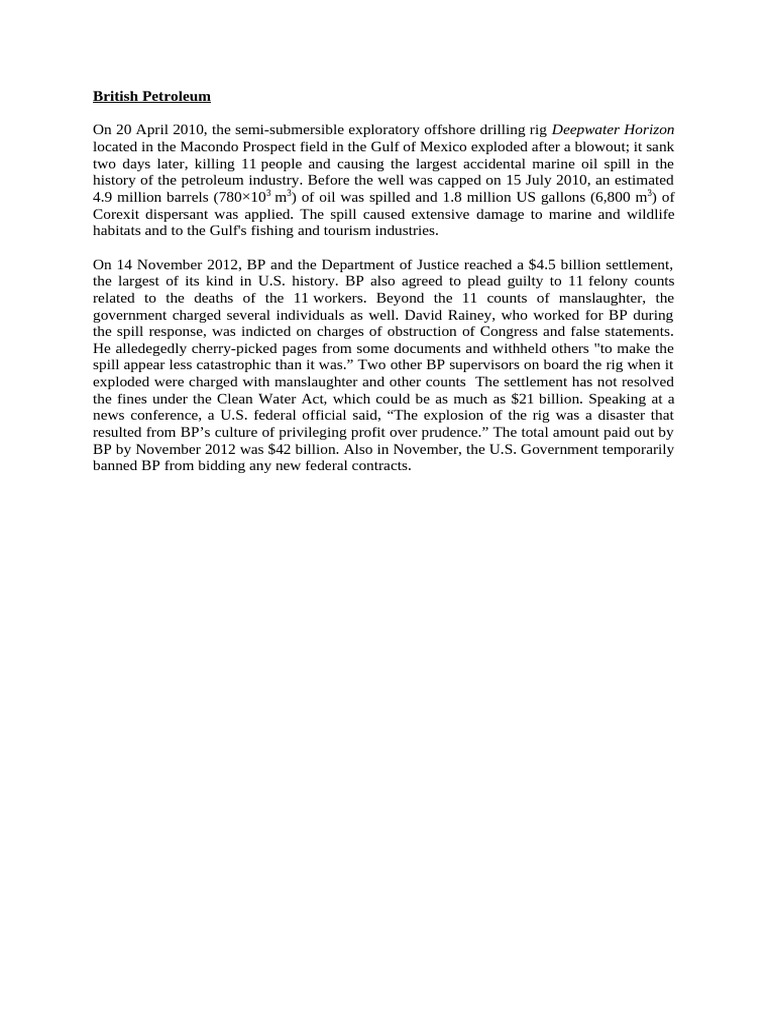 British Petroleum | PDF