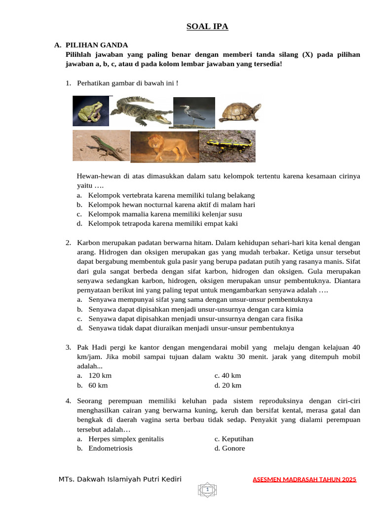 NASKAH SOAL AM IPA 2025 FIX | PDF