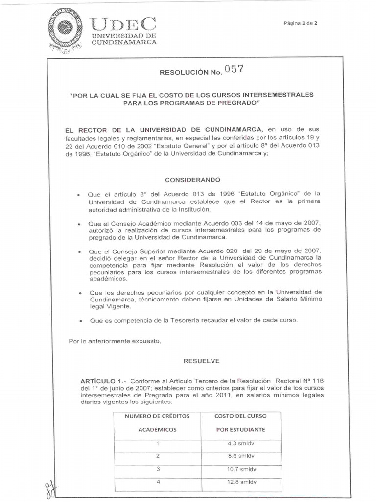 Resolucion 057 | PDF
