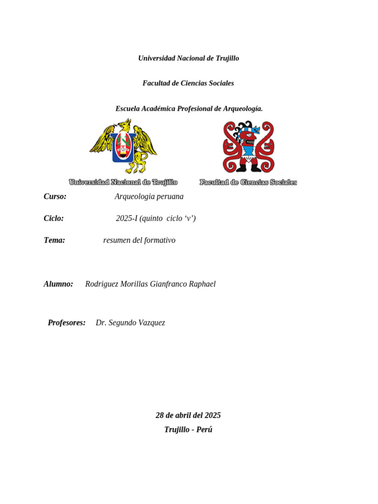 Resumen Formativo | PDF | Agricultura | Perú