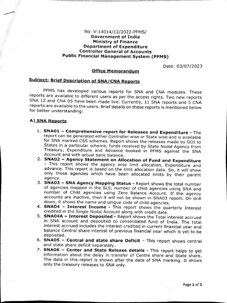 Sna Cna Reports | PDF