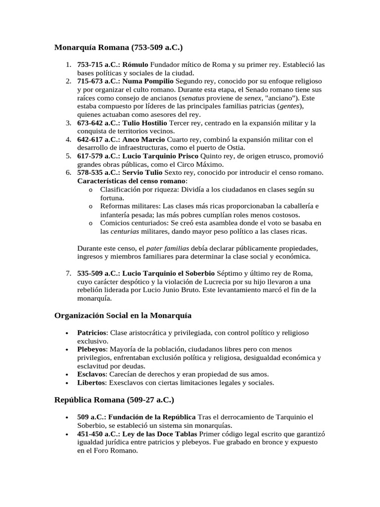 Romano Resumen | PDF | Roma antigua | Europa antigua