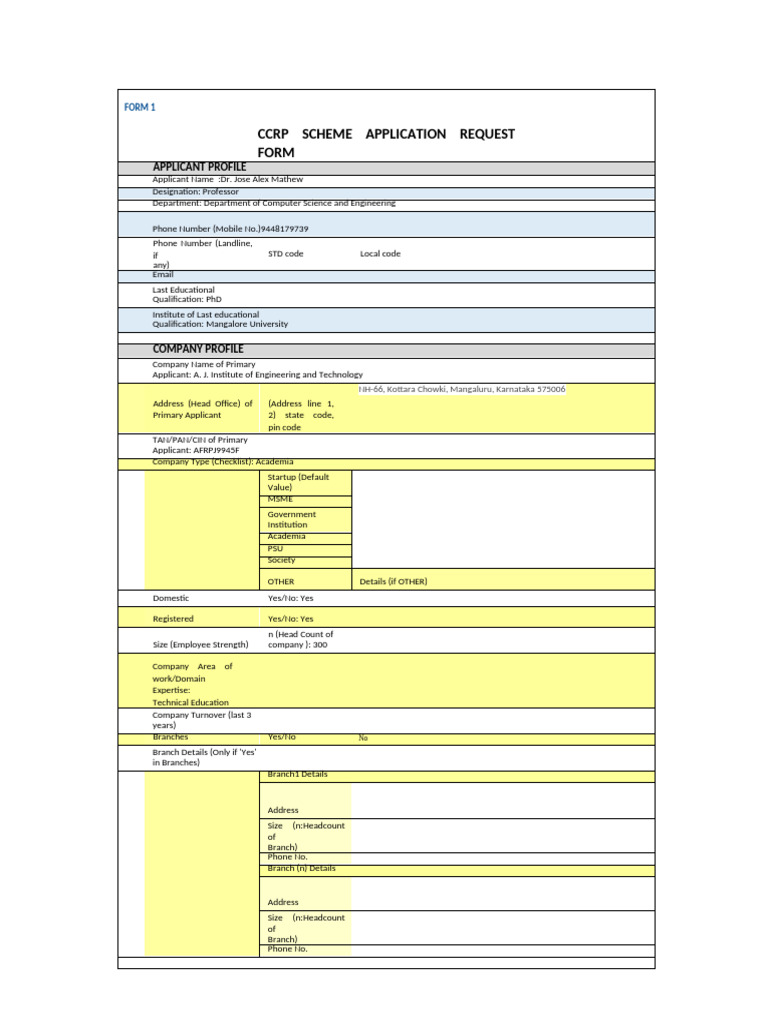 CDOT CCRP Filled Application Form Jose | PDF | Computer Security | Security