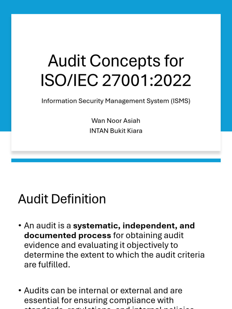 01 Audit - Concepts - ISO 27001 | PDF | Audit | Business