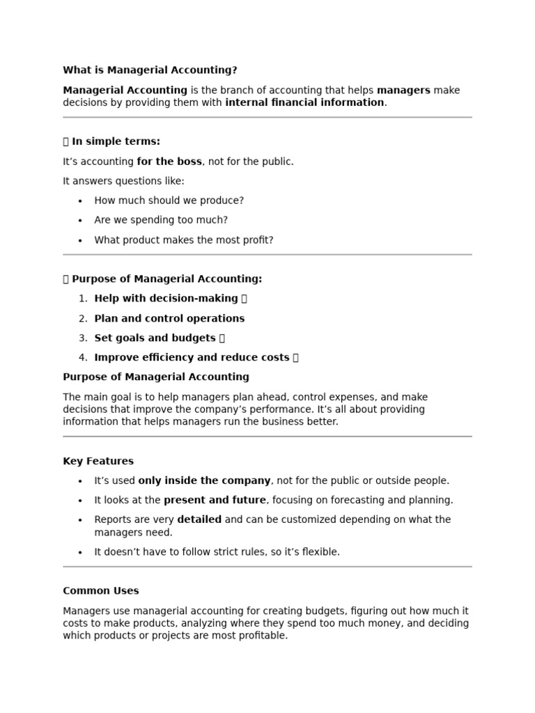 What Is Managerial Accounting | PDF