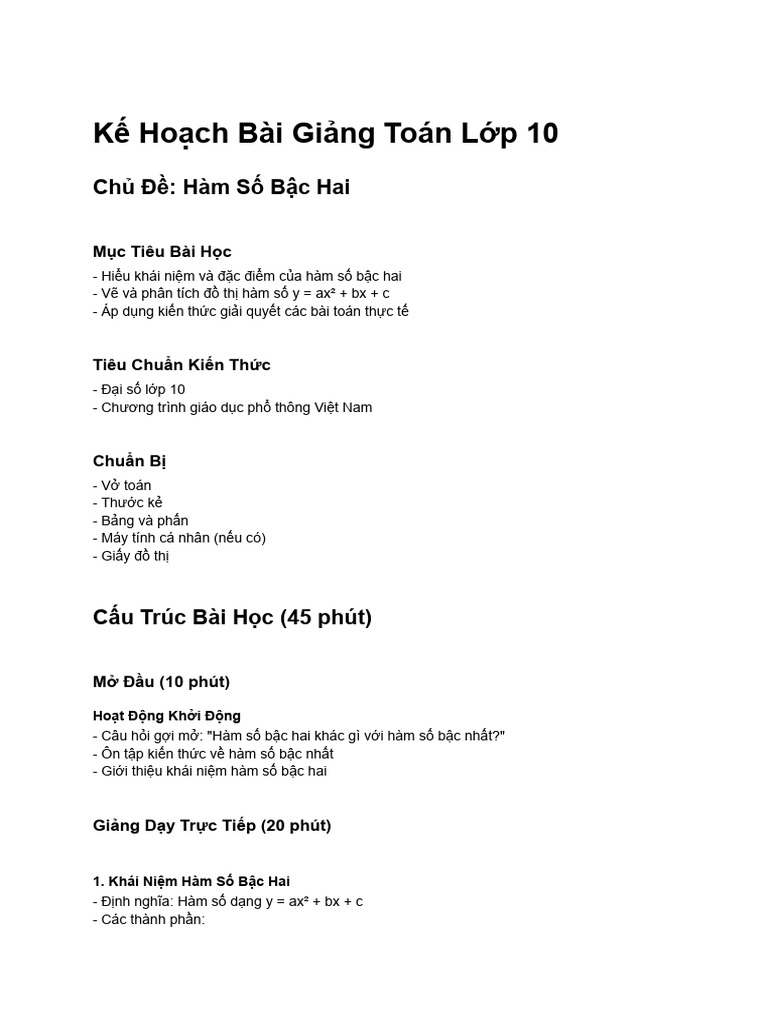 Grade Level 10 - Math Lesson Plan | PDF