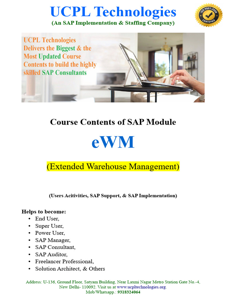 0007 UCPL_SAP_eWM_S4_HANA_Syllabus | PDF | Warehouse | Enterprise Resource Planning