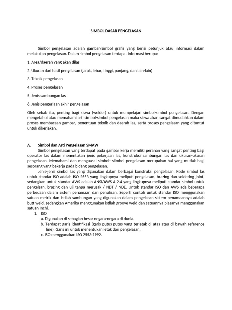 Simbol Pengelasan dan Artinya | PDF
