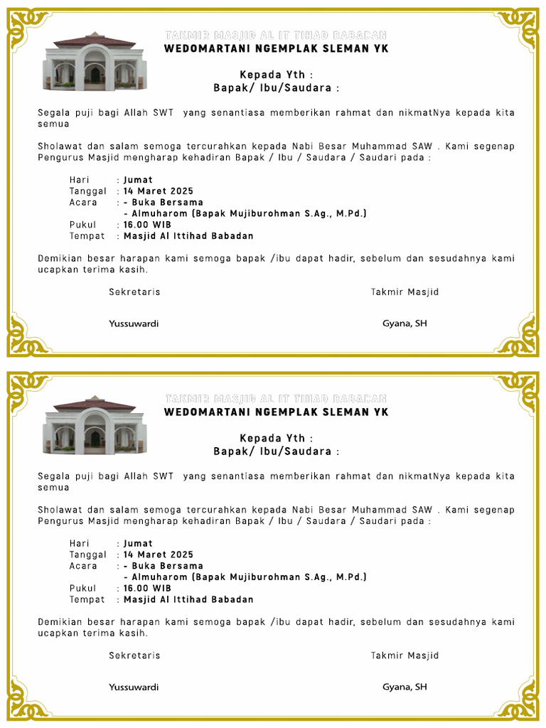 Yus - Undangan copy | PDF