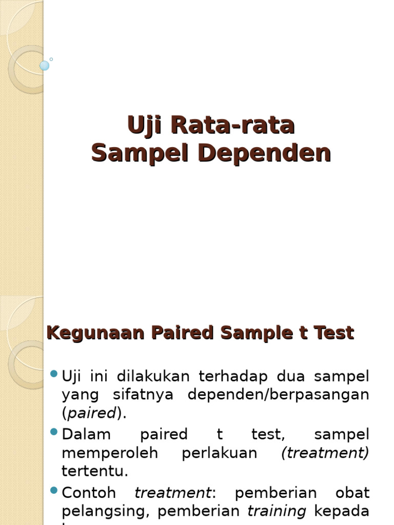 Uji Rata-Rata (Sampel Dependen) | PDF