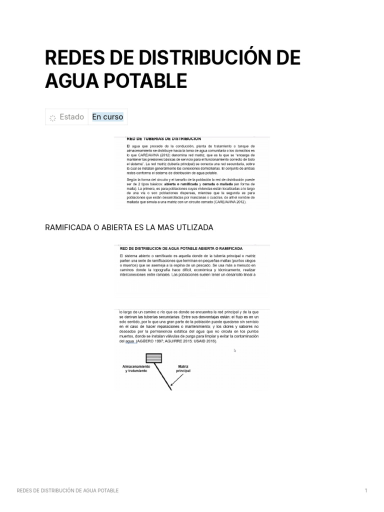 Redes de Distribucin de Agua Potable | PDF