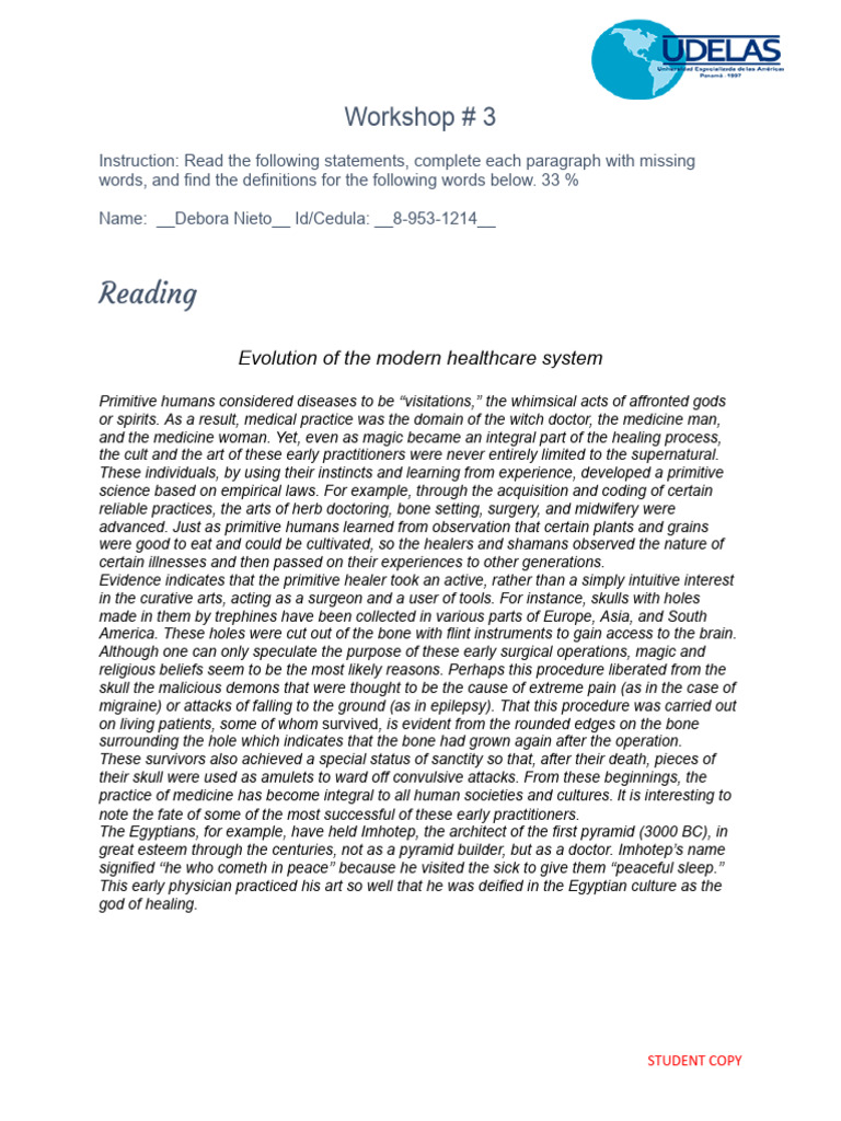 Ws # 3 Evolution of Modern Health | PDF | Alternative Medicine | Physician