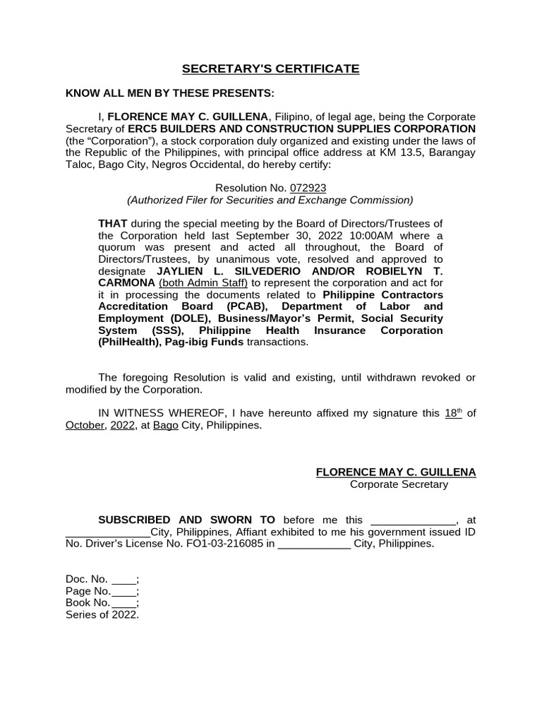 Sec Cert No-072922 For All | PDF