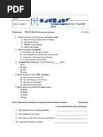 Grade 8 English Term 1 2025 Opener Exam | PDF | Flight Attendant ...