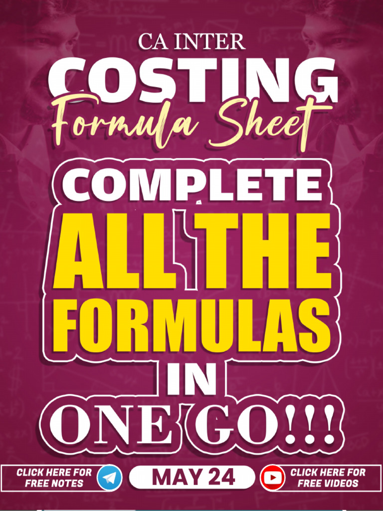 CA Inter Costing Formula Sheet by CA Sankalp Kanstiya | PDF
