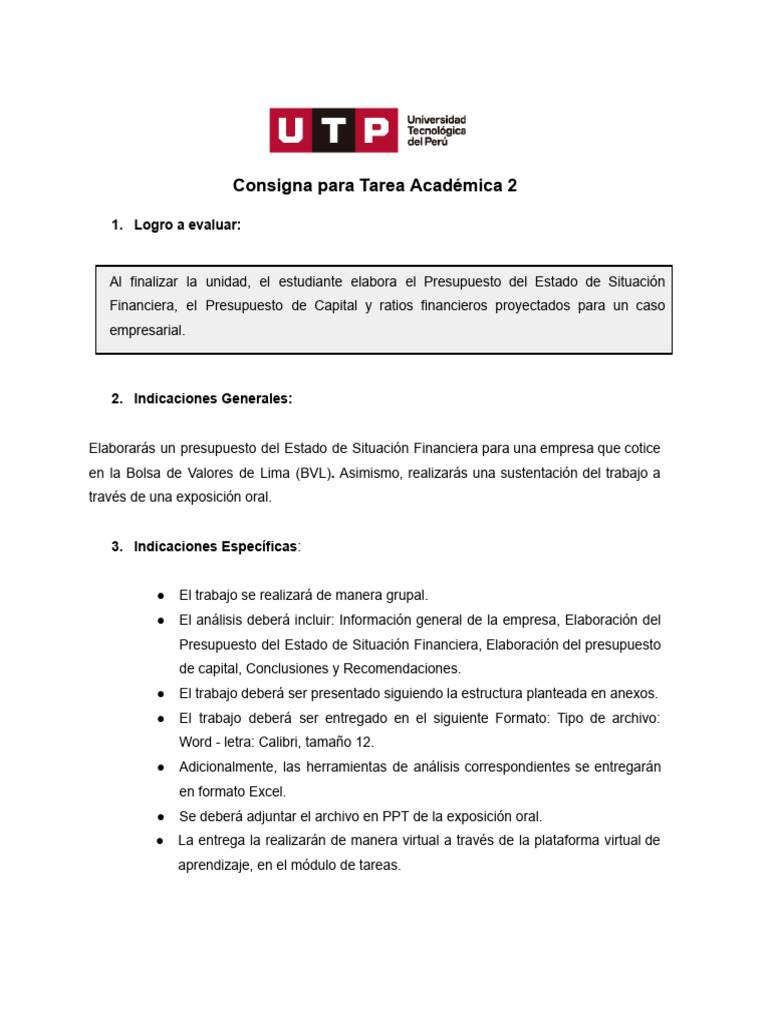 Ta2 - Indicaciones y Rúbrica - CF35 - V5 | PDF | Presupuesto