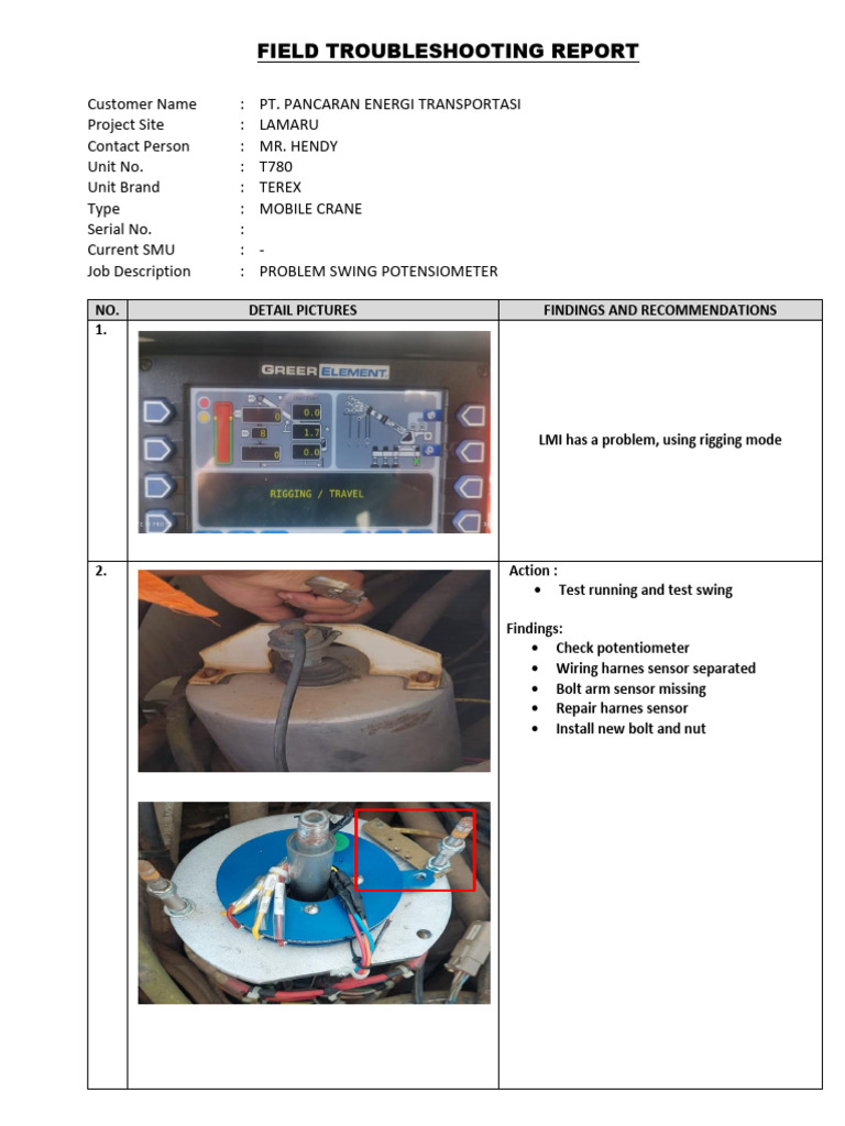 Report Crane Terex T780 (19 April 2024) | PDF