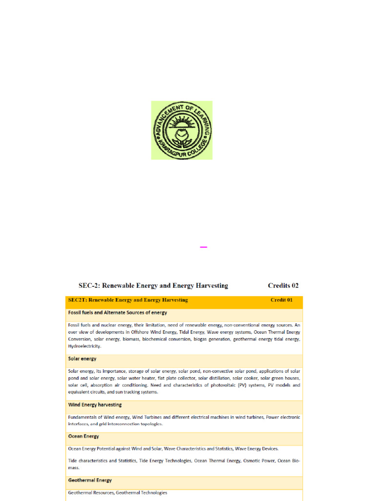 5435renewable Energy and Energy Harvesting, SEC2 by Jyotirmoy Pramanik | PDF | Energy ...