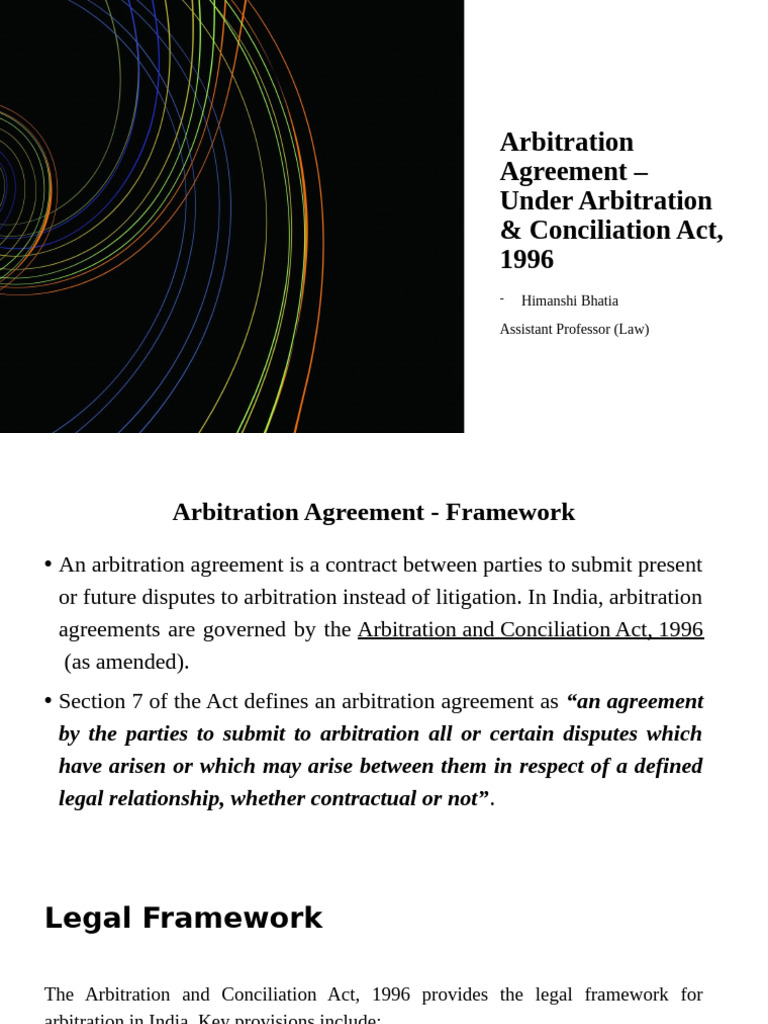 Arbitration Agreement Under 1996 Act | PDF | Arbitration | Judiciaries