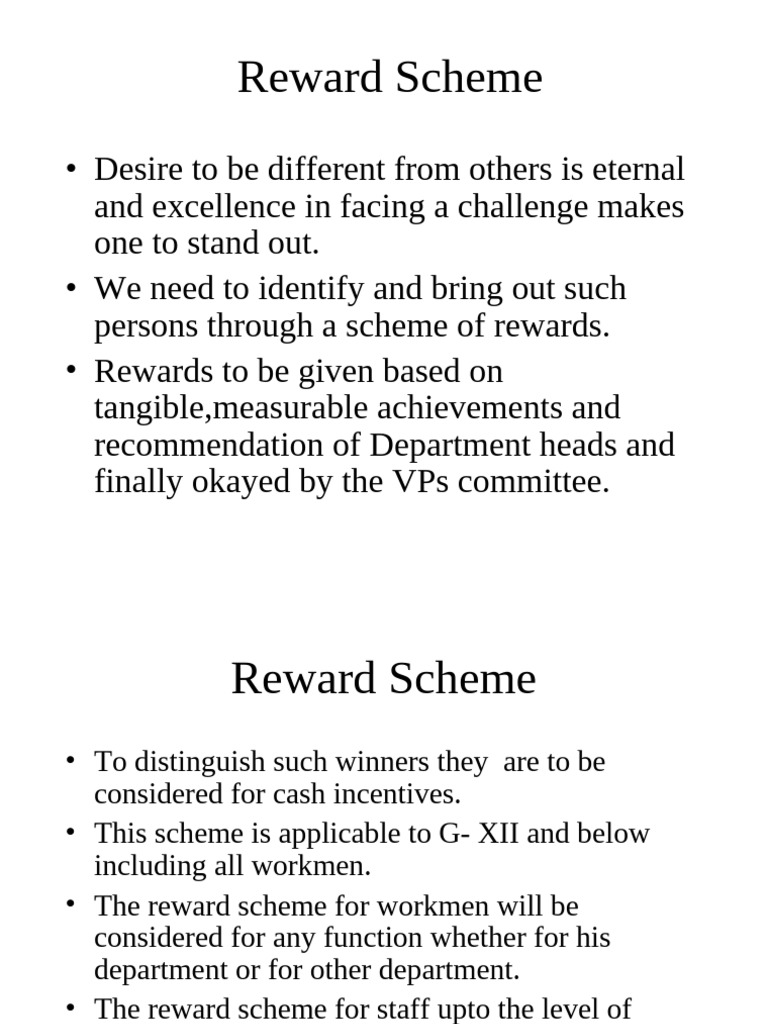 Reward Scheme for Employee Excellence | PDF | Business | Economies